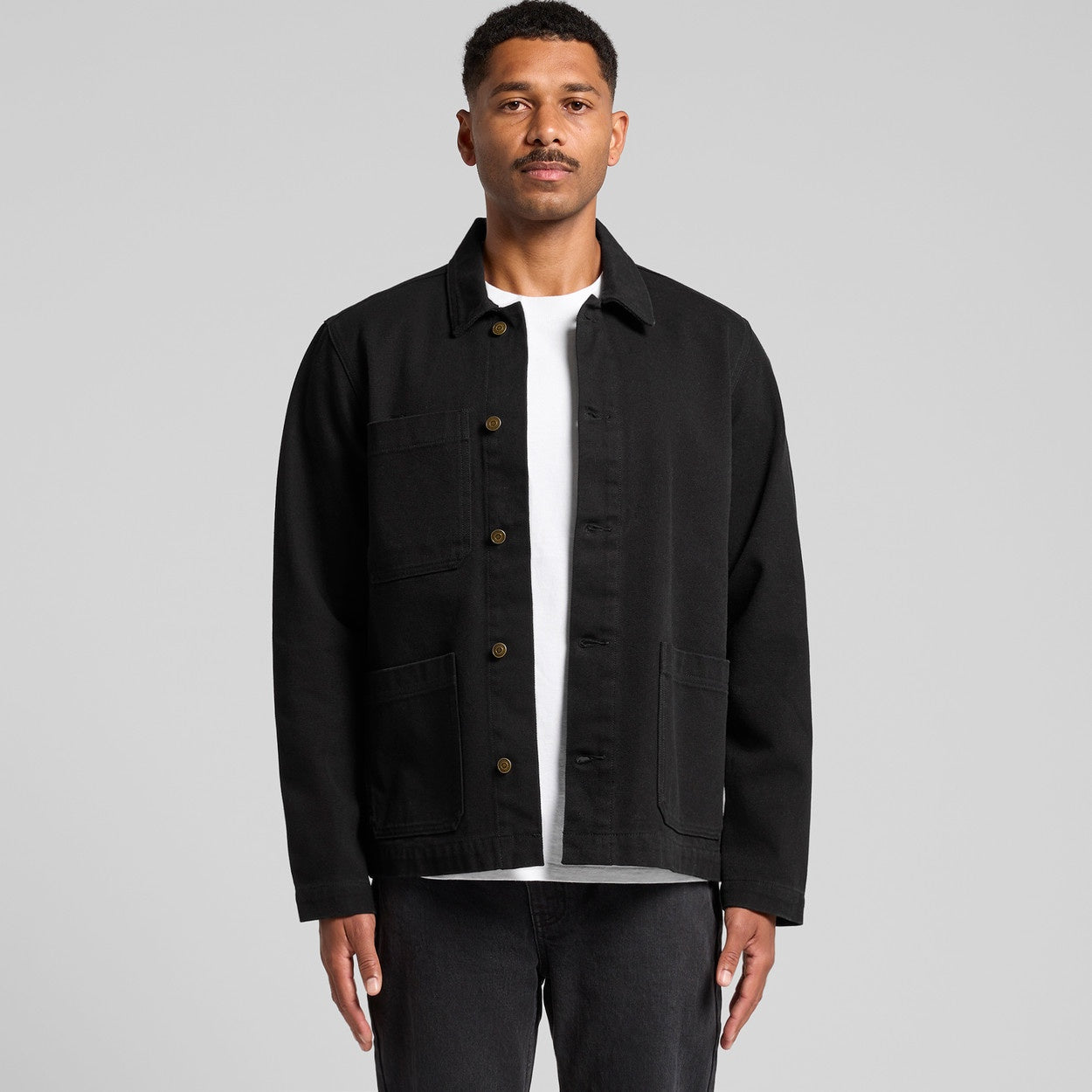 AS COLOUR CANVAS CHORE JACKET BLACK – The Work Pit