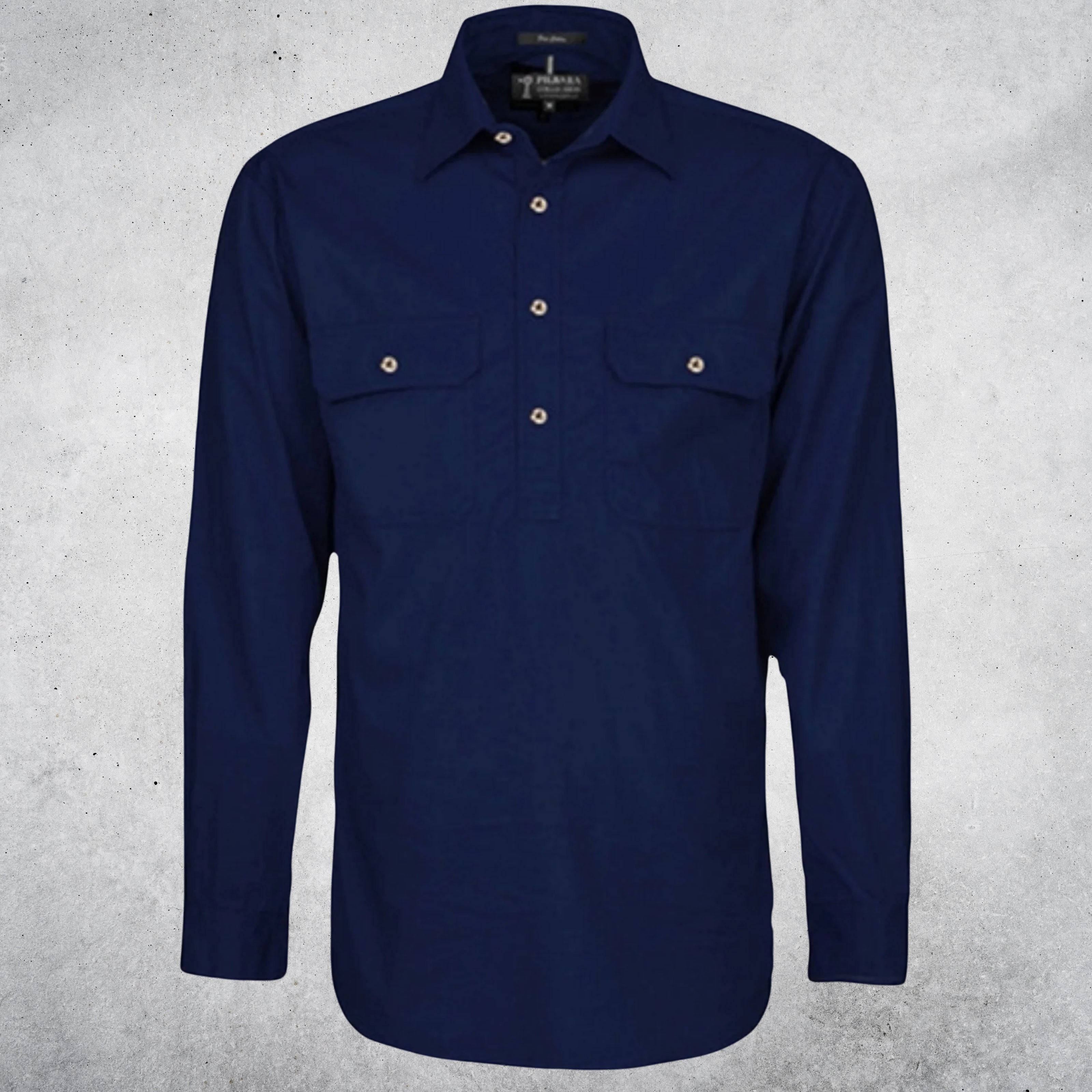 MENS PILBARA CLOSED FRONT LONG SLEEVE SHIRT – The Work Pit